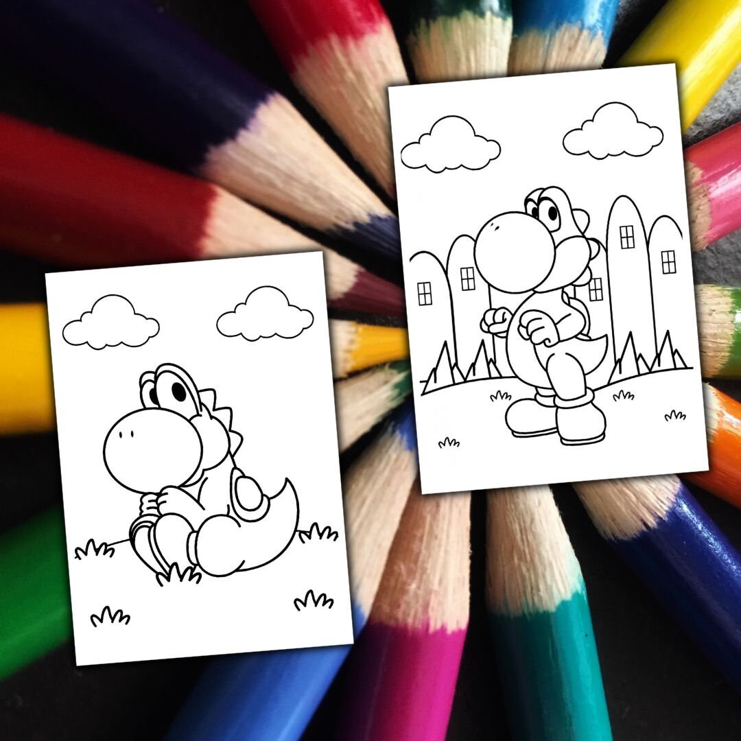 30 YOSHI Coloring Pages. Yoshi Coloring Book for Kids. Printable ...