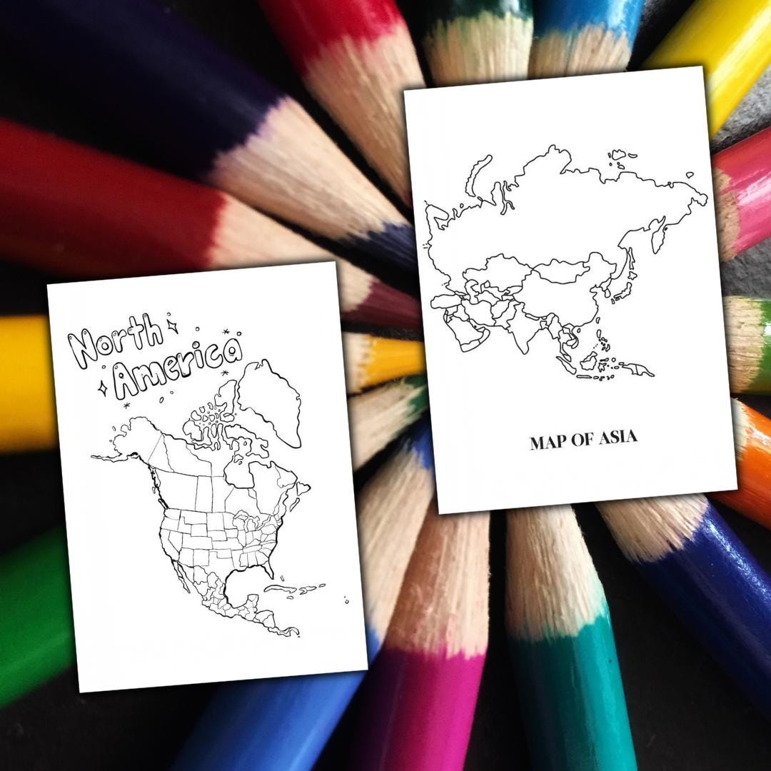 15 World Map Coloring Page, Coloring Maps Activity Coloring Sheets ...