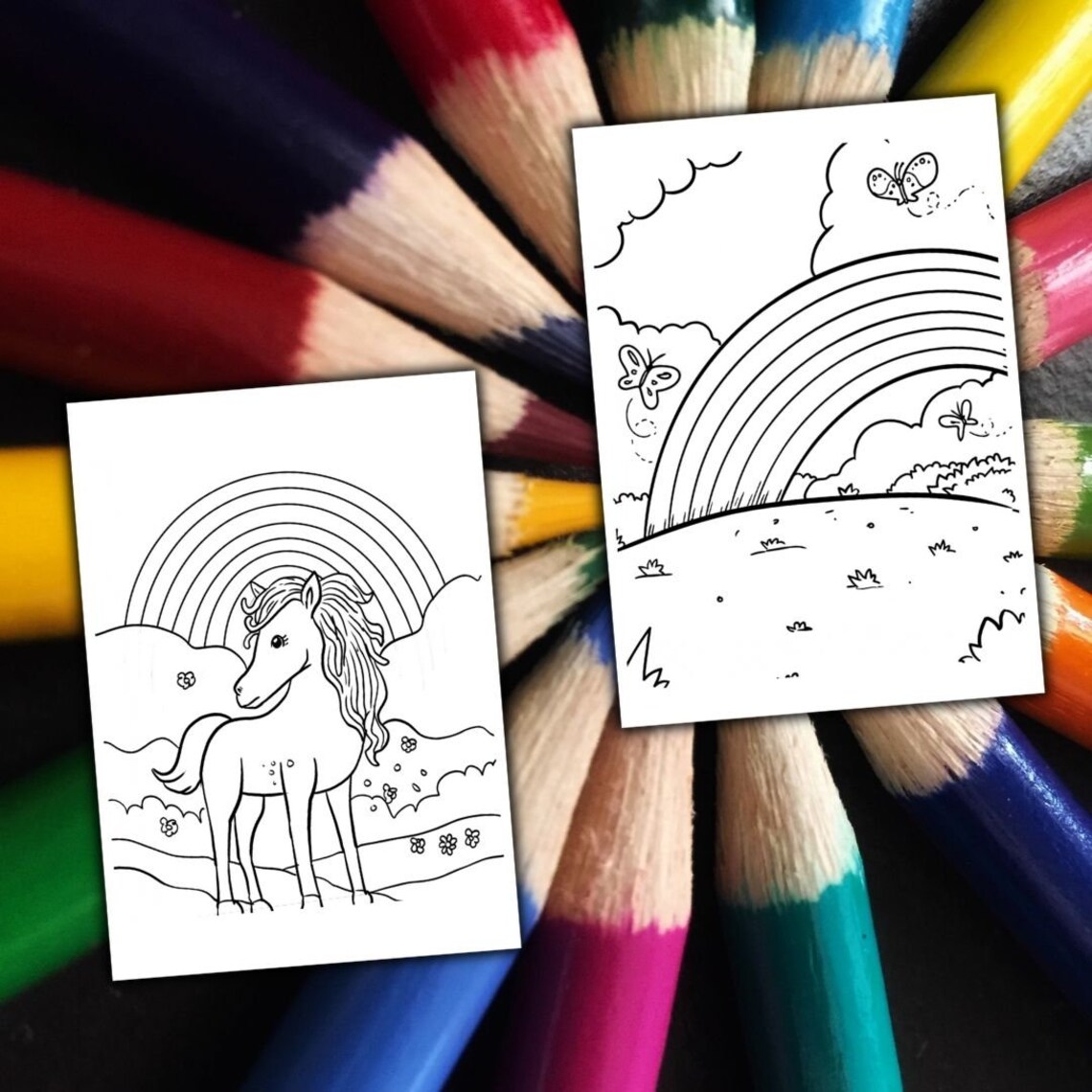 54 RAINBOW Color Pages. Rainbow Coloring Book Photo Kid. Coloring Pages ...