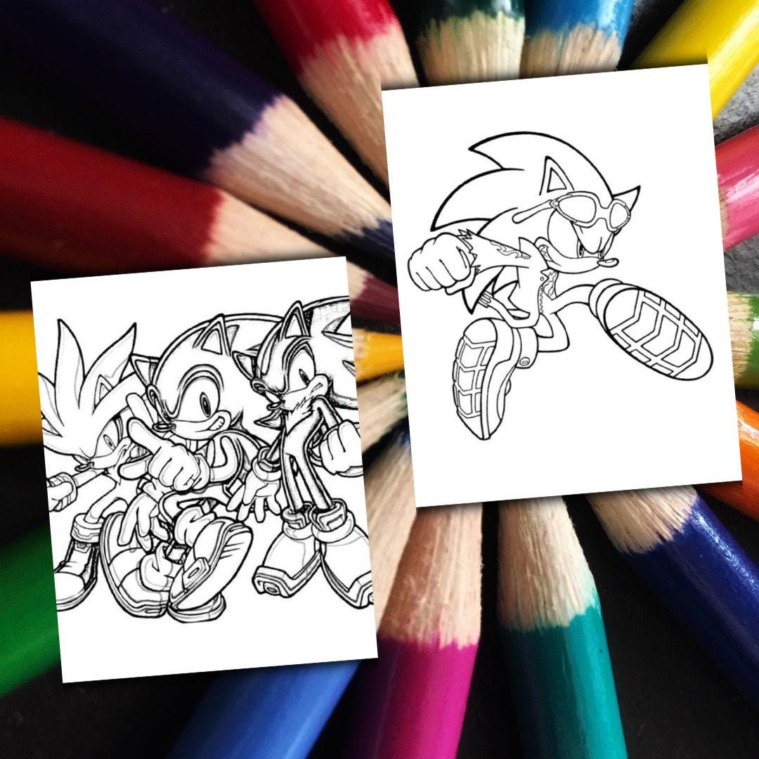 50 SONIC Coloring Pages, Cartoon Color Page for Kids, Kid Coloring ...