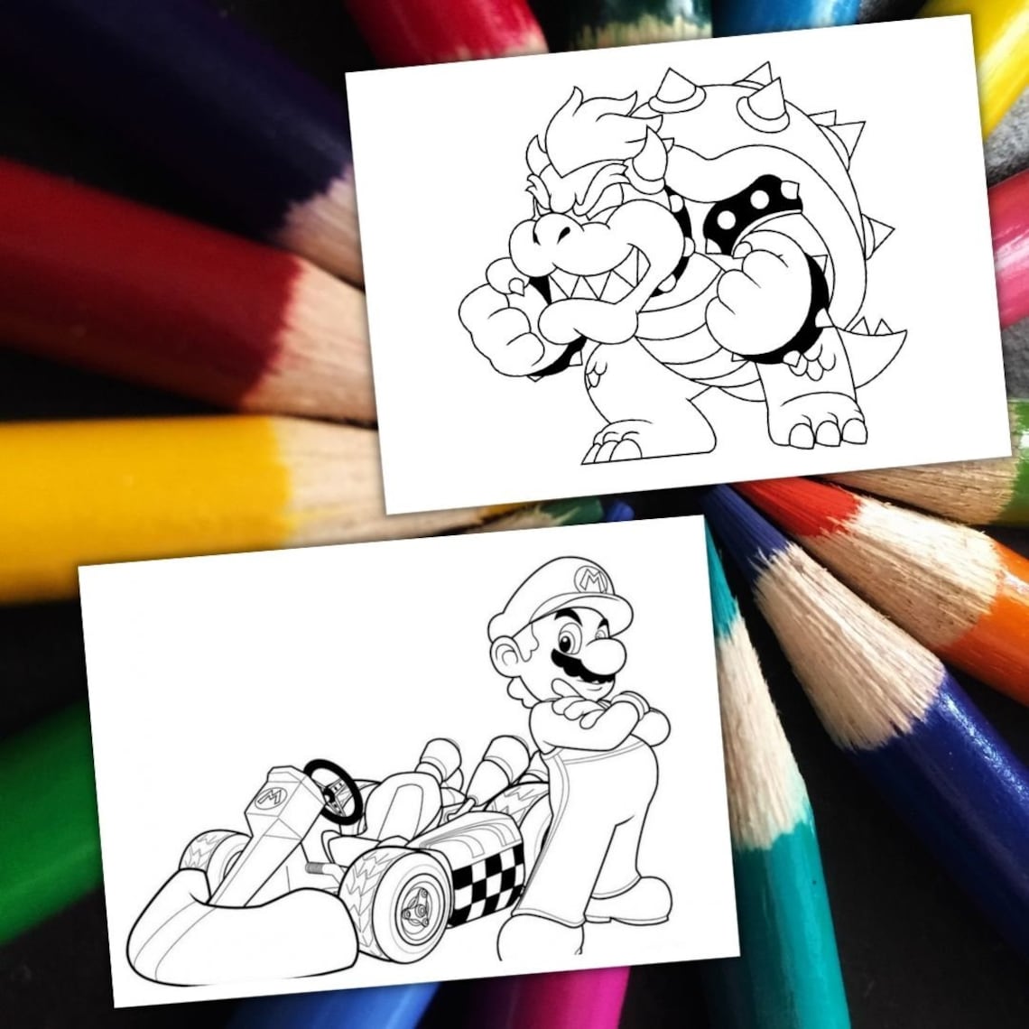 95 SUPER MARIO Coloring Pages, A4 Format Coloring Book for Kids, Kid ...
