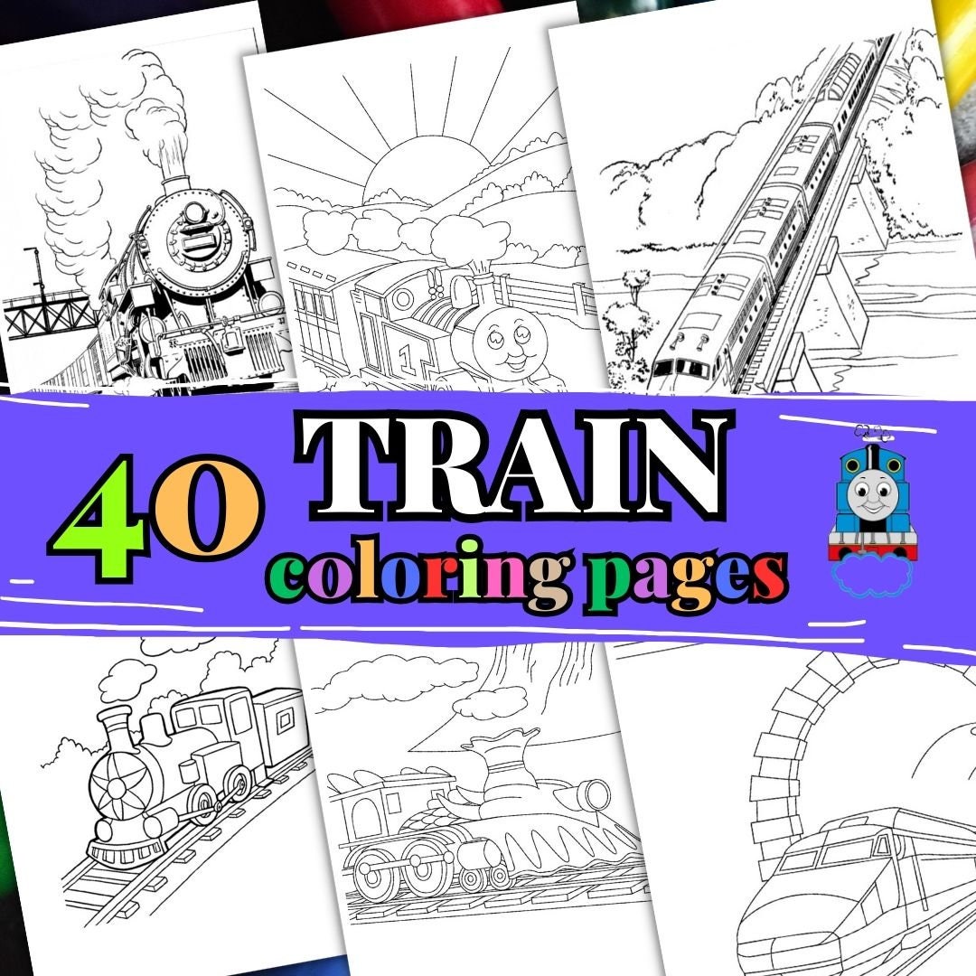 40 TRAIN Coloring Pages. Trains Coloring Pages for Kids. Kid Fun ...