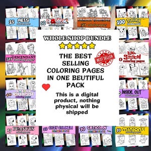 1200+ Whole Shop Bundle Coloring Pages, Adults Coloring Book, Grayscale ...