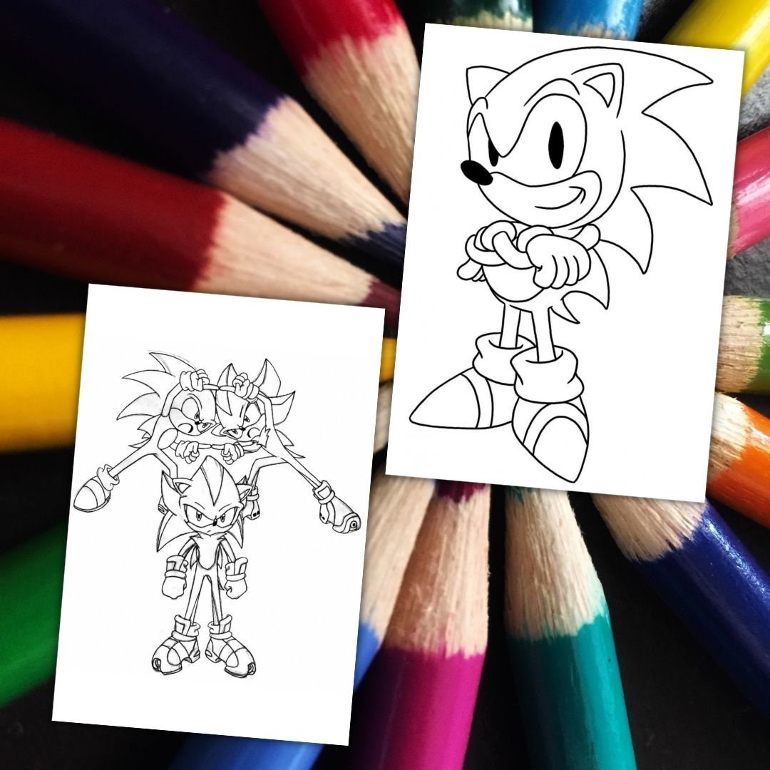 50 SONIC Coloring Pages, A4 Format Coloring Book for Kids, Kid Coloring ...