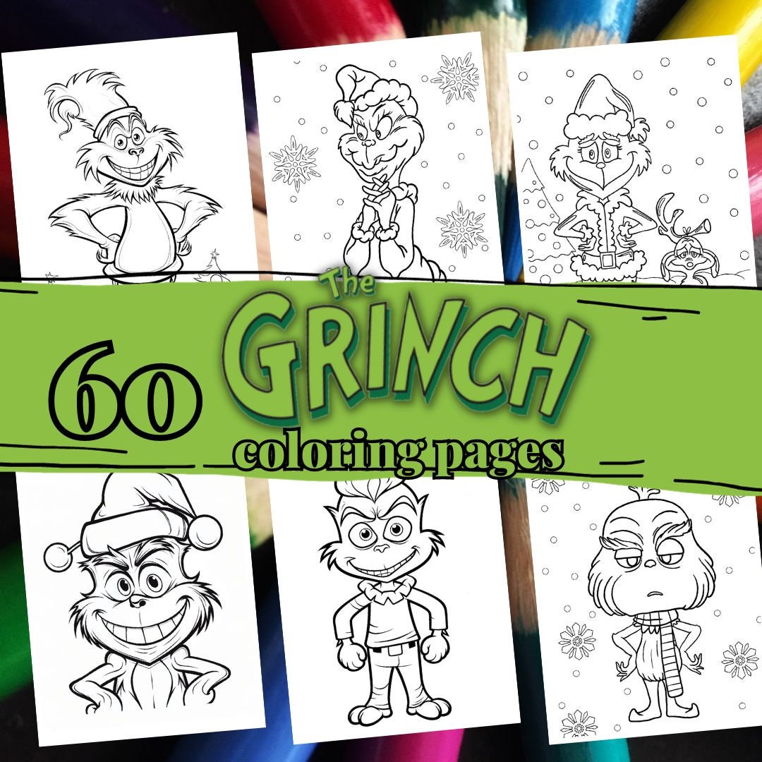 60 GRINCH Color Pages. Grinch Coloring Book Photo Kid. Coloring Pages ...