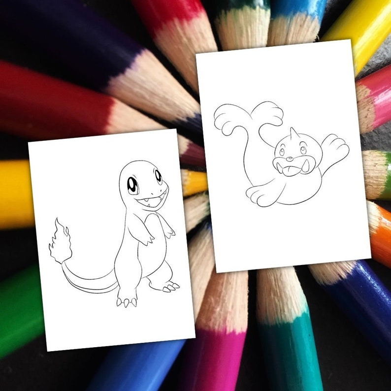 40 POKEMON Coloring Pages, A4 Format Coloring Book for Kids, Kid ...