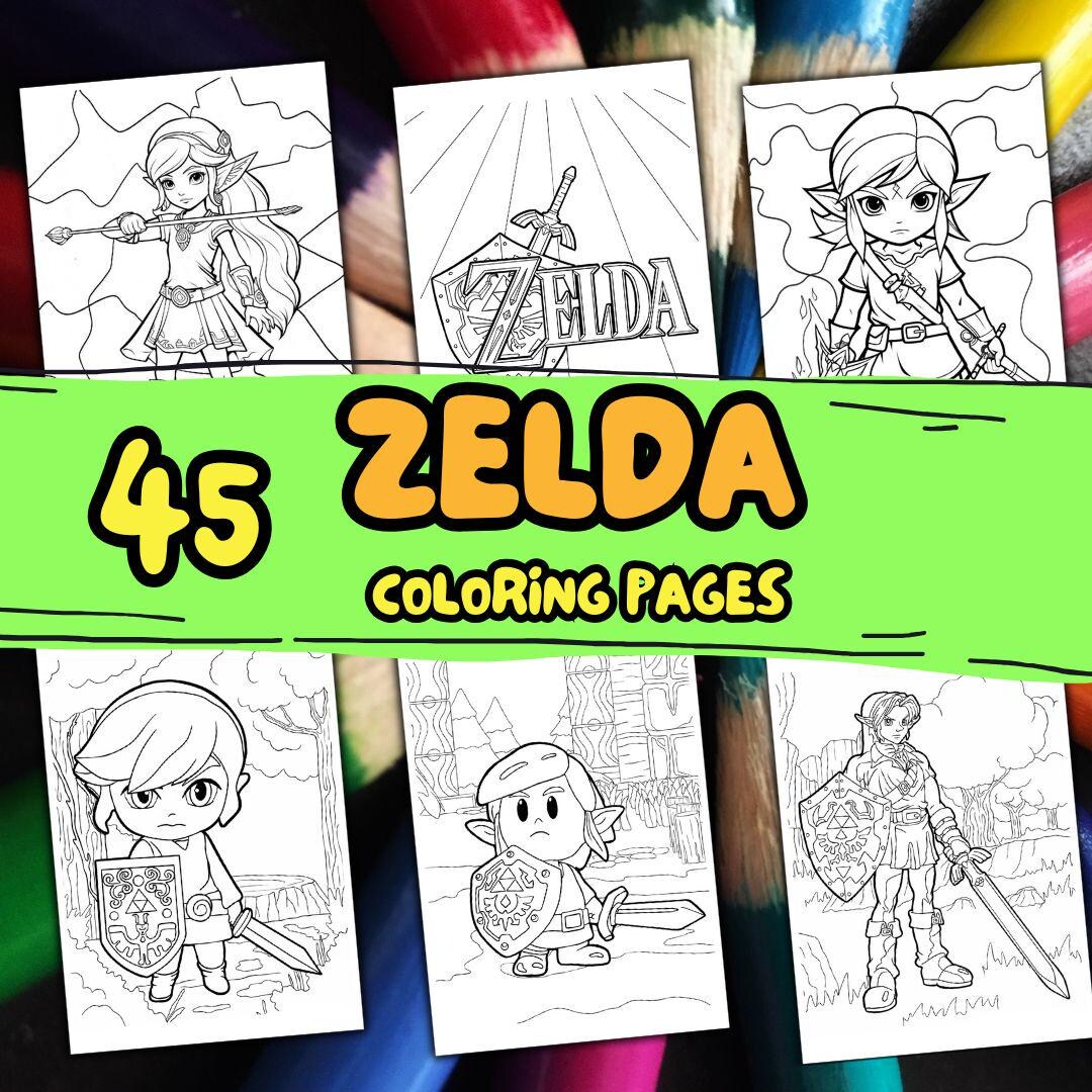 45 ZELDA Coloring Pages. ZELDA Coloring Book for Kid. Printable ...