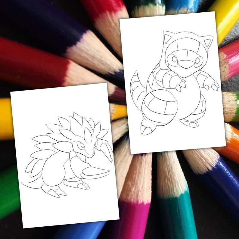 40 POKEMON Coloring Pages, A4 Format Coloring Book for Kids, Kid ...