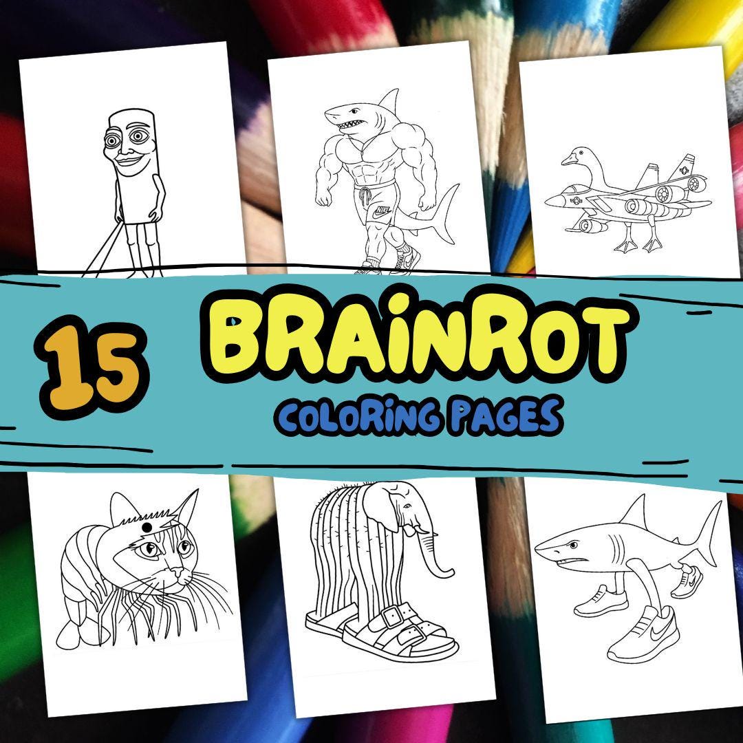 15 Italian Brainrot Animals Coloring Page, Kids Cartoon Characters ...