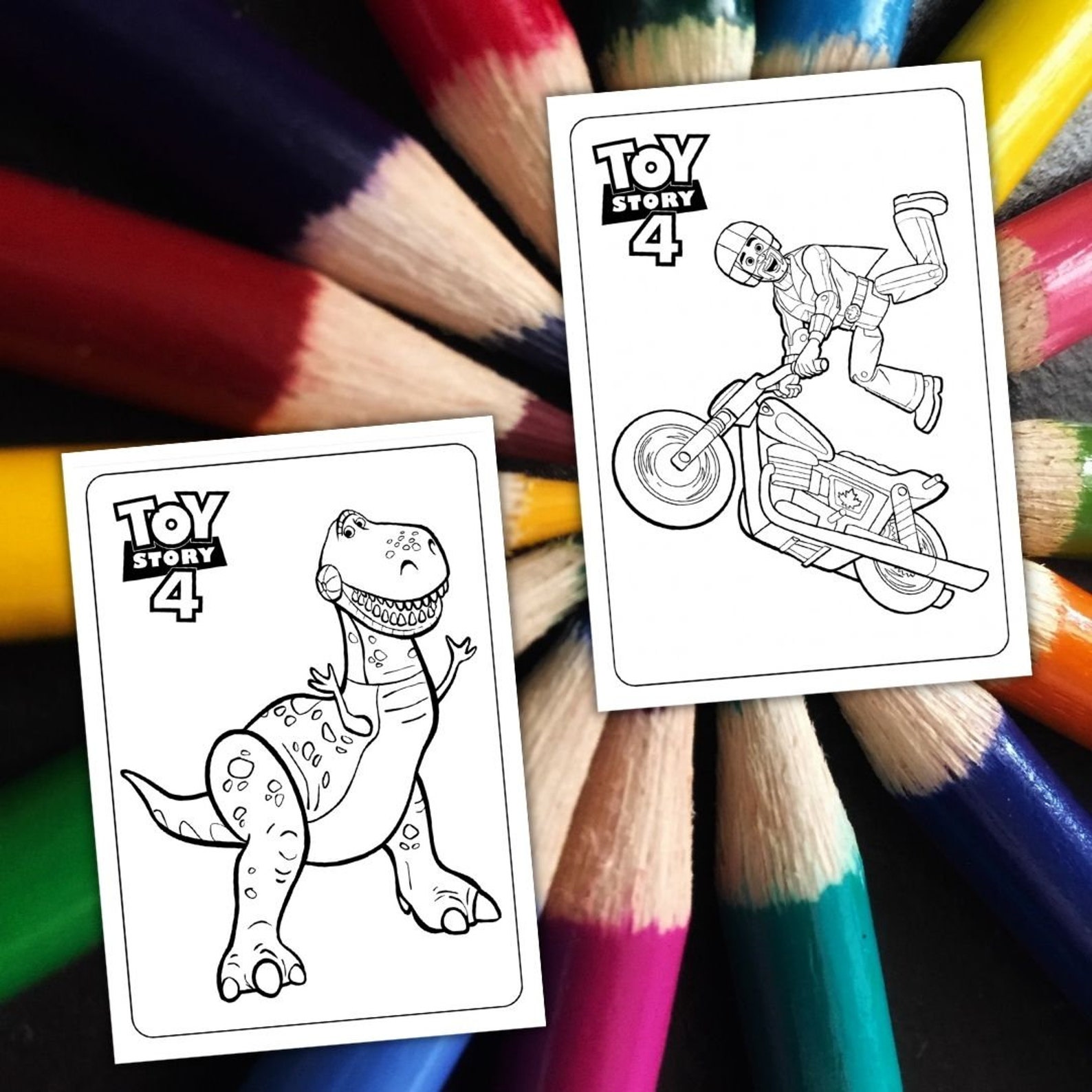 50 Toy Story Coloring Pages, A4 Format Coloring Book for Kids, Kid ...