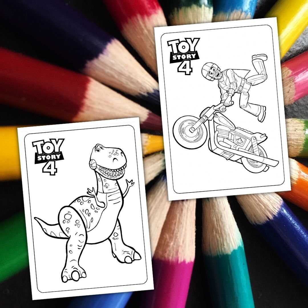 50 Toy Story Coloring Pages, A4 Format Coloring Book for Kids, Kid ...