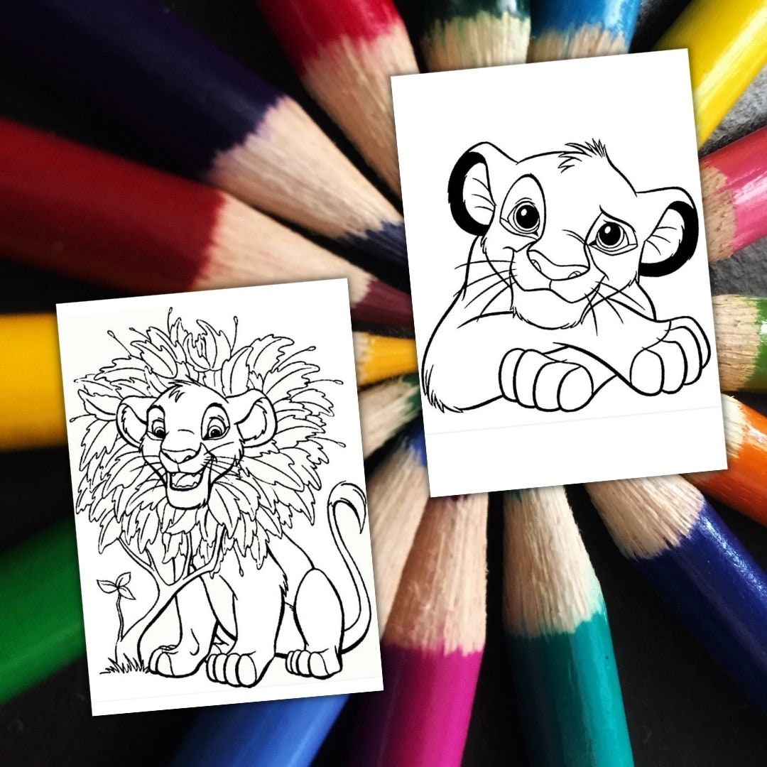 50 LION KING Coloring Pages, A4 Format Coloring Book for Kids, Kid ...