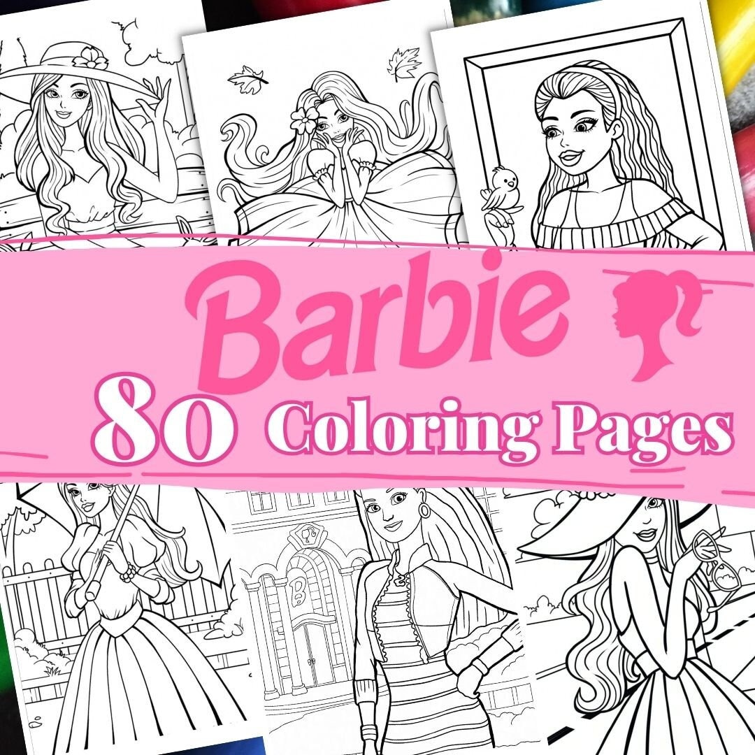 80 BARBIE Color Pages. Barbie Coloring Book for Kid. Coloring - Etsy