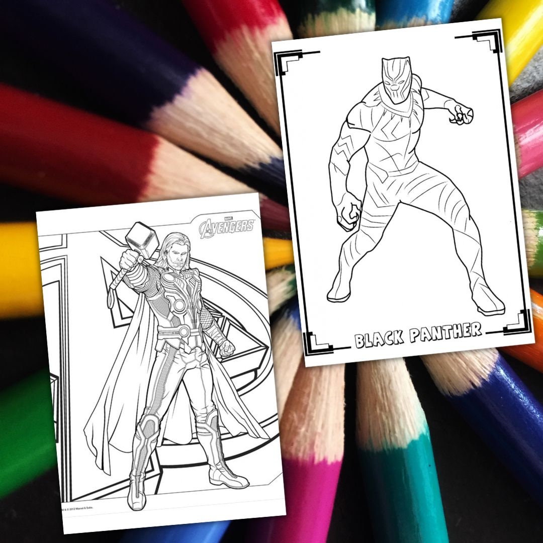 45 SUPERHERO Coloring Pages A4 Format for Children's - Etsy