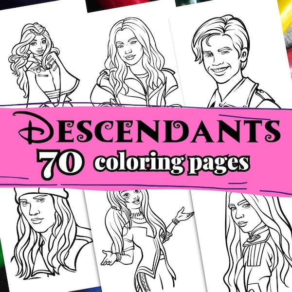 Descendants Rise of Red Coloring Pages - Etsy