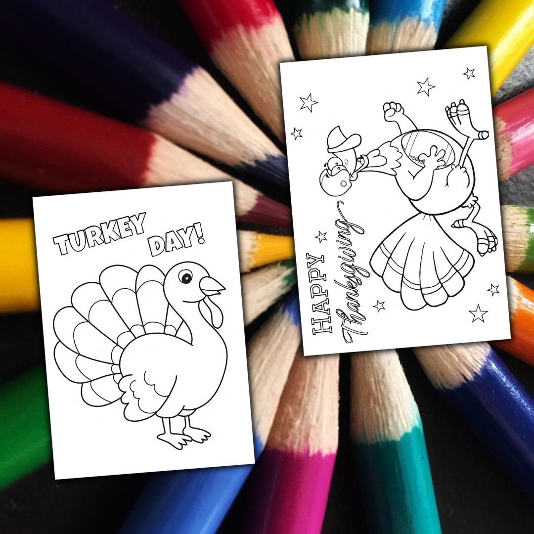 50 THANKS GIVING Coloring Pages. Cartoon Coloring Book for Kids ...