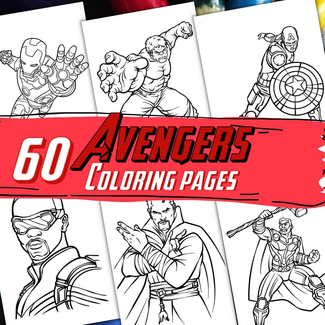 60 Marvel Coloring Pages. Superhero Coloring Pages. Printable - Etsy