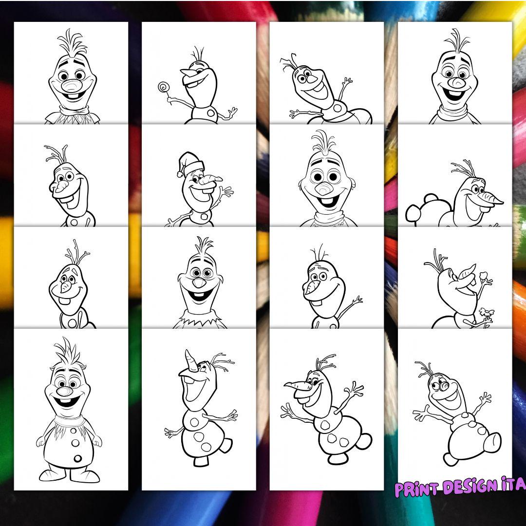 45 FROZEN Coloring Pages, A4 Format Coloring Book for Kids, Kid ...