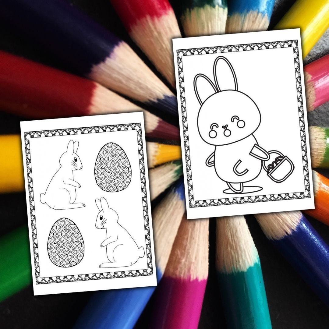 150 HAPPY EASTER Coloring Pages. Cartoon Coloring Book for Kid ...
