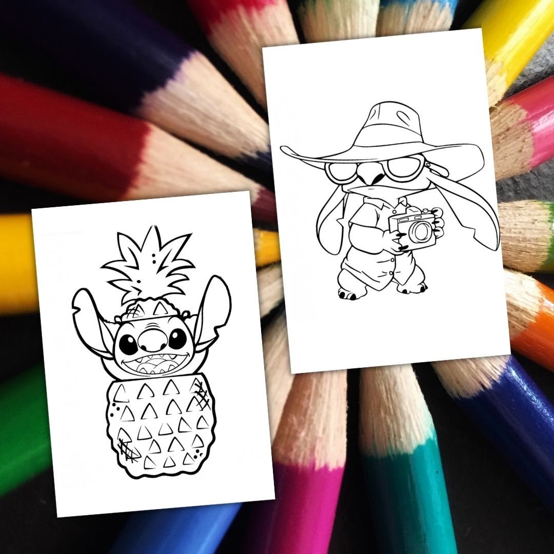 80 Lilo&stich Coloring Pages. Cartoon Coloring Book for Kids. Printable ...
