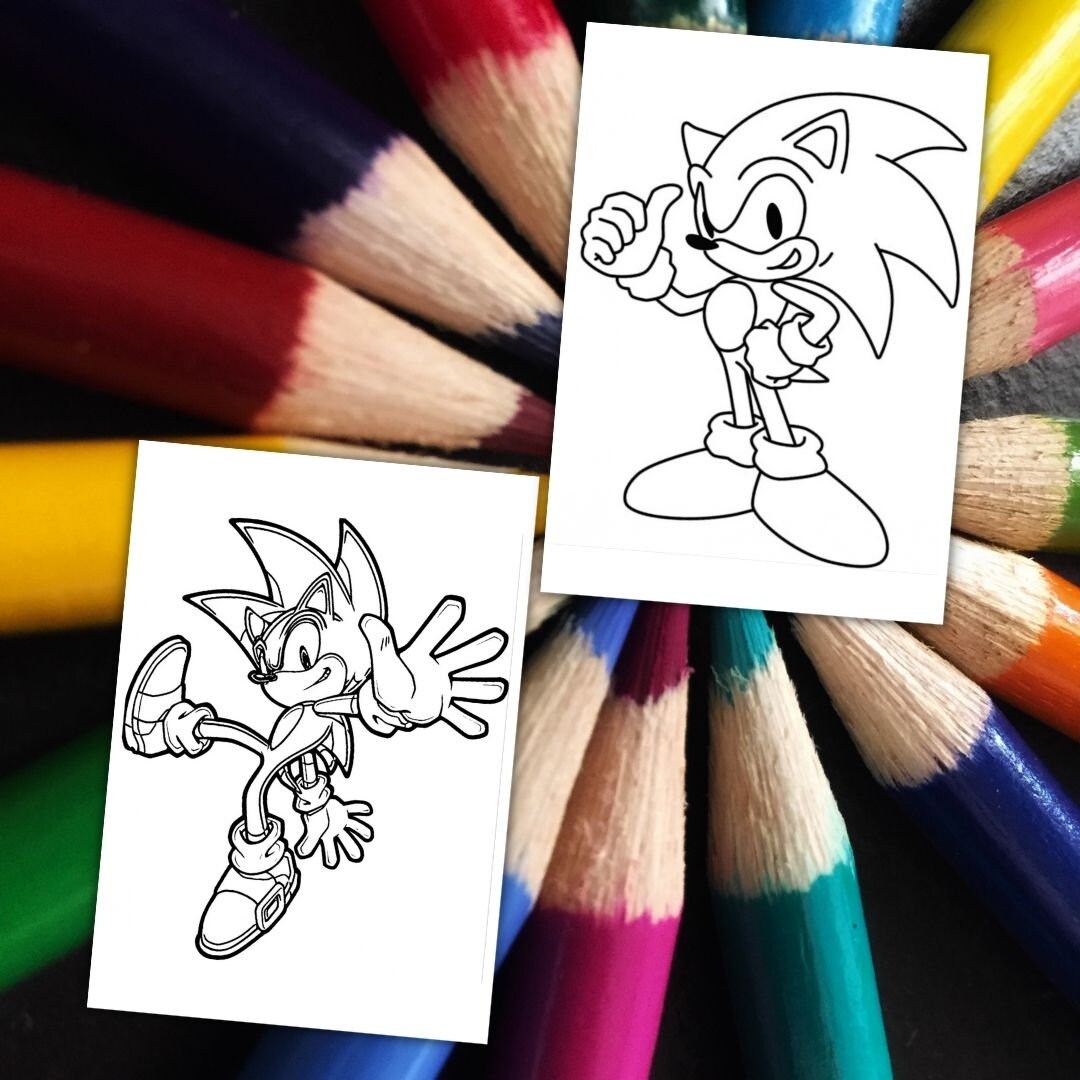 50 SONIC Coloring Pages, A4 Format Coloring Book for Kids, Kid Coloring ...