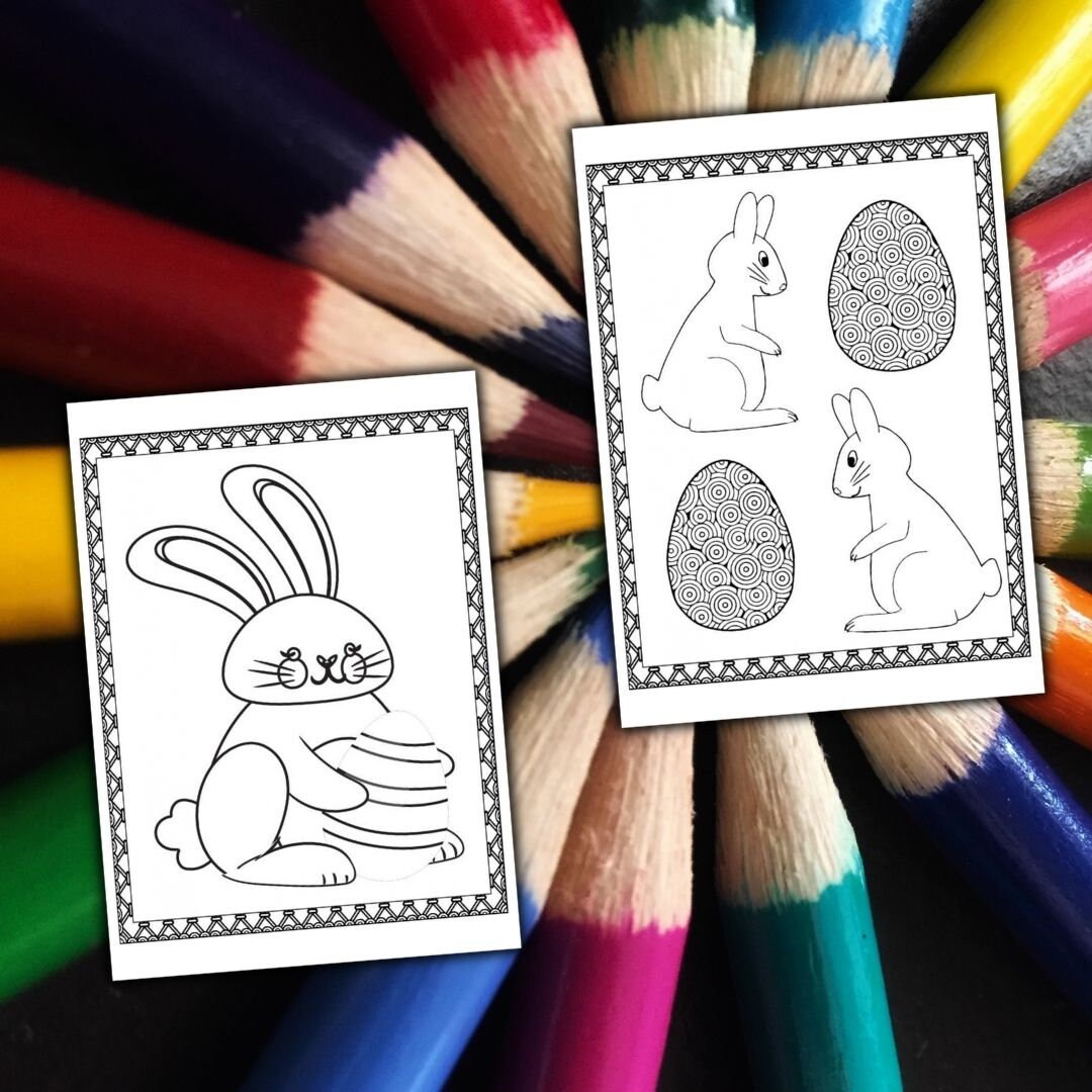 150 HAPPY EASTER Coloring Pages. Cartoon Coloring Book for Kid. Printable Coloring Pages for ...
