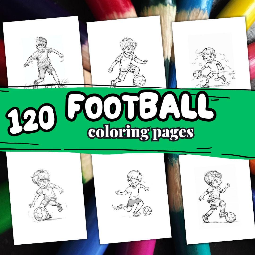 120 SOCCER Coloring Pages. Soccer Coloring Book for Kids. Soccer ...