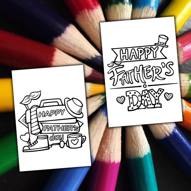 30 FATHER'S DAY Coloring Pages. Cartoon Coloring Book for Kids ...