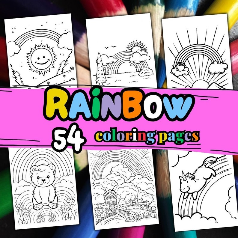 54 RAINBOW Color Pages. Rainbow Coloring Book Photo Kid. Coloring Pages ...