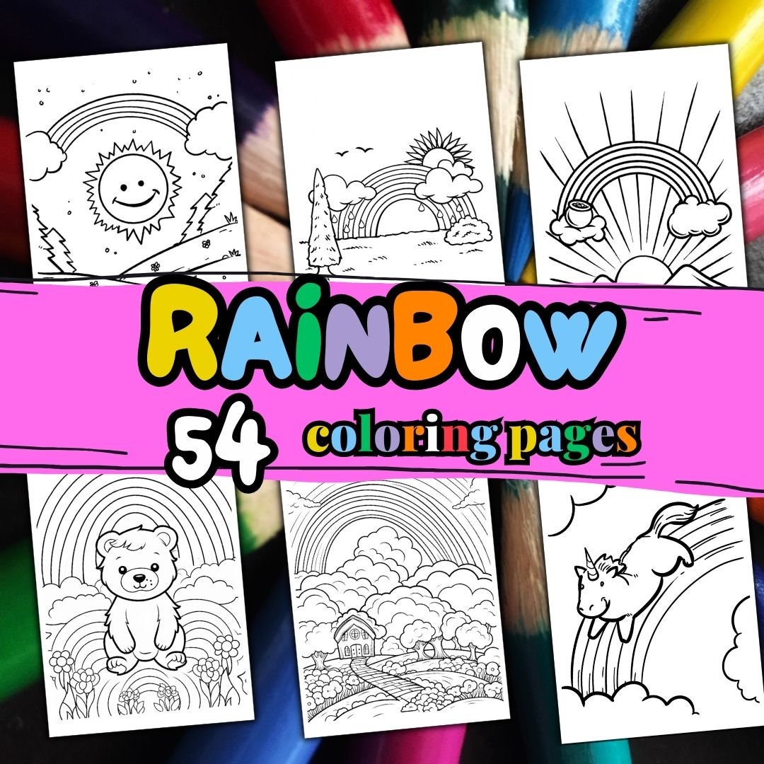54 RAINBOW Color Pages. Rainbow Coloring Book Photo Kid. Coloring Pages ...