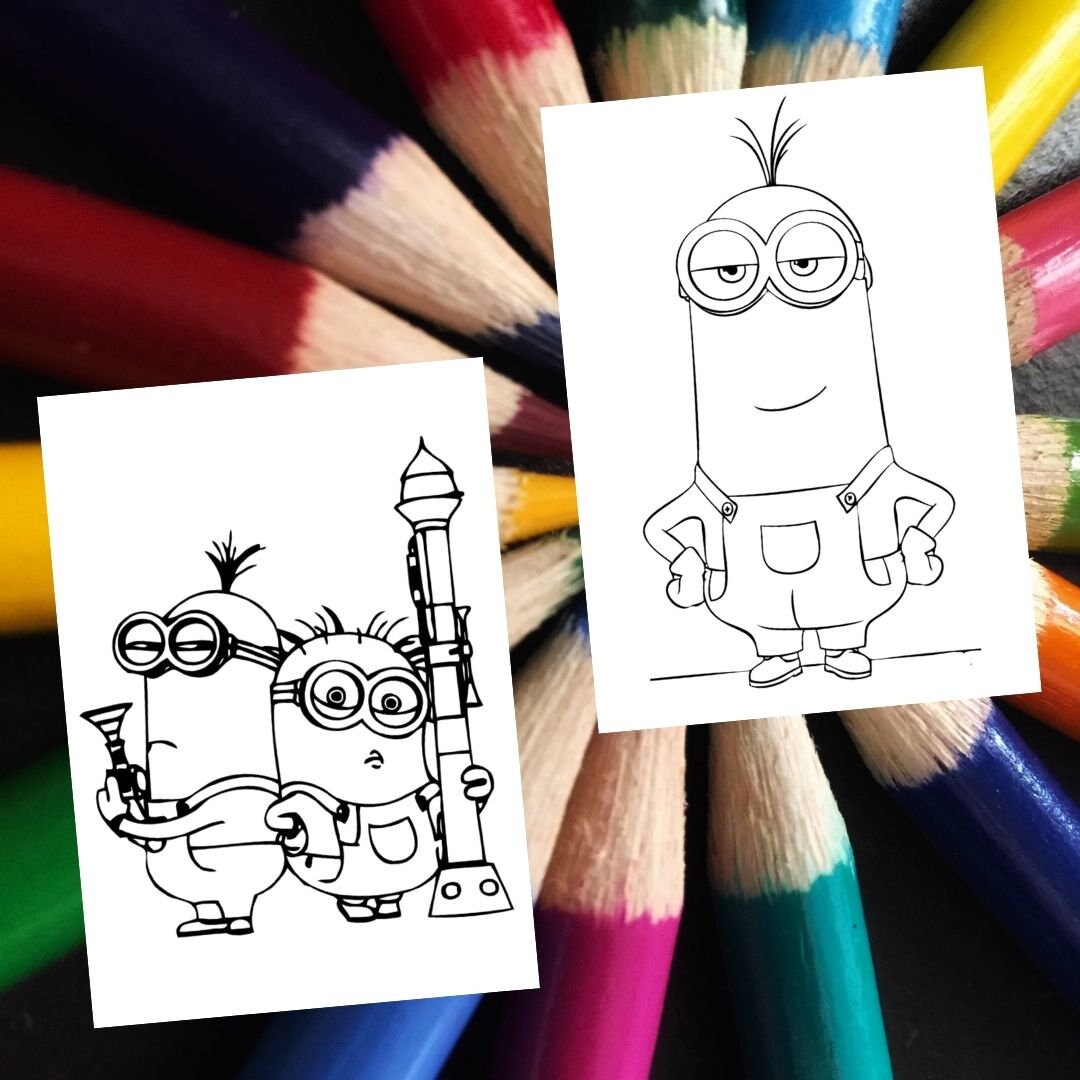 20 MINIONS Coloring Pages, A4 Format Coloring Book for Kids, Kid ...