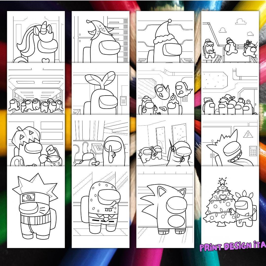 65 AMONG US Color Pages. Among Us Coloring Book Fo Kid. Coloring Pages ...