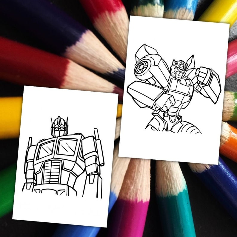 50 TRANSFORMERS Coloring Pages, A4 Format Coloring Book for Kids, Kid ...