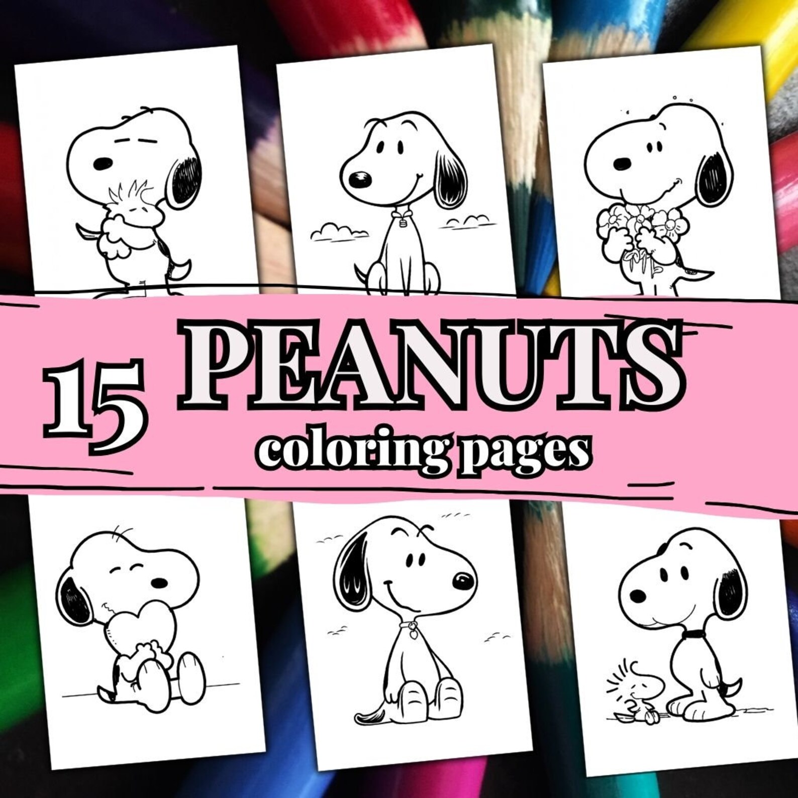 15 PEANUTS Coloring Pages. Cartoon Coloring Book for Kid. Printable ...