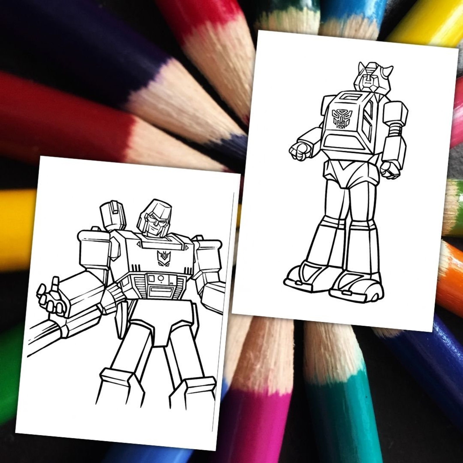 50 TRANSFORMERS Coloring Pages, A4 Format Coloring Book for Kids, Kid ...