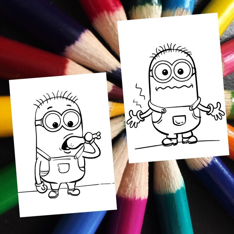 80 MINIONS Coloring Pages, A4 Format Coloring Book for Kids, Kid ...