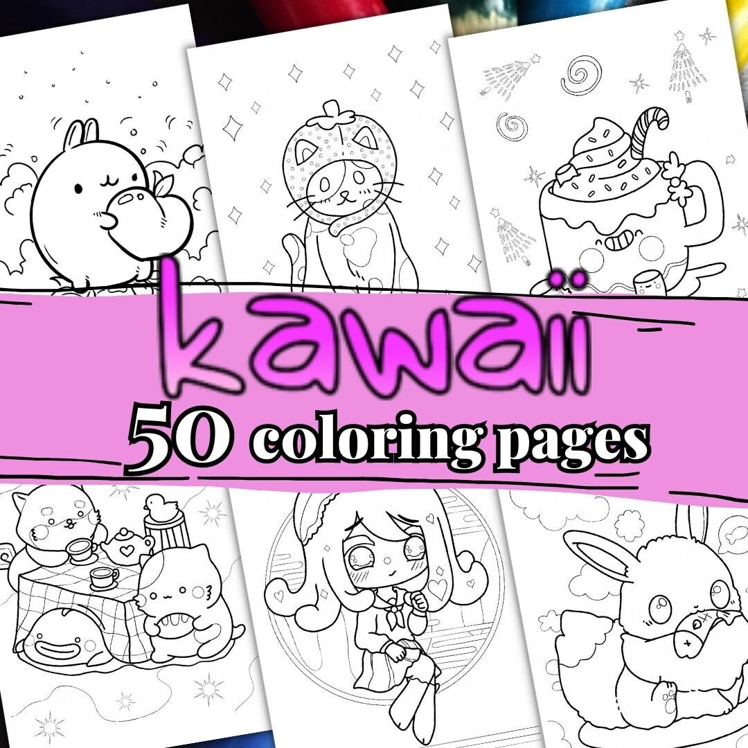 50 KAWAII Coloring Pages. Cute Kawaii Books. Kawaii Pages Cooling. Kid ...