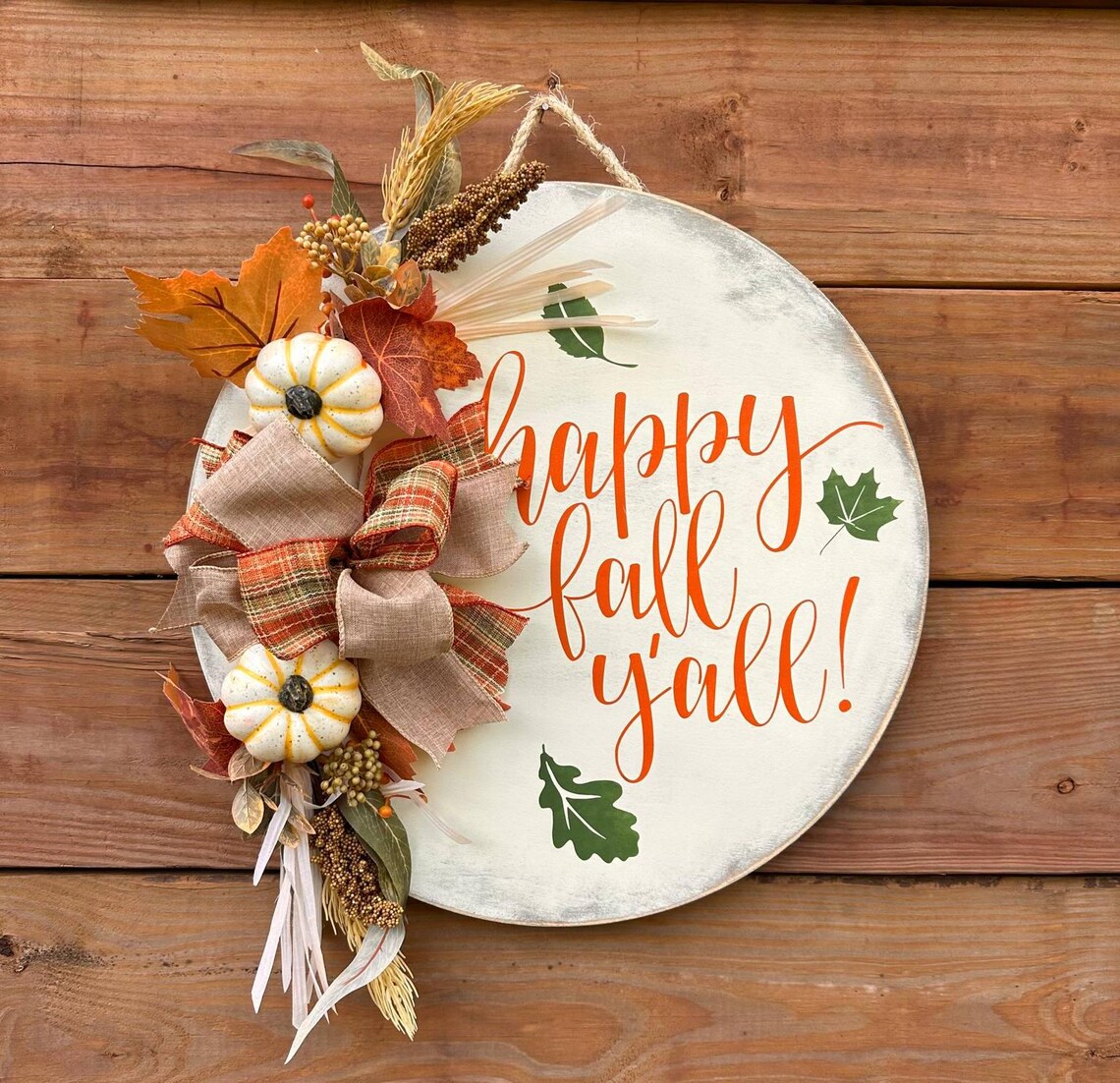 Fall Door Hanger: Happy Fall Y'all Sign - Birch Wood Decor - Etsy