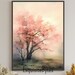 Sakura Landscape Watercolor Painting, Beautiful Sakura Trees Scene ...