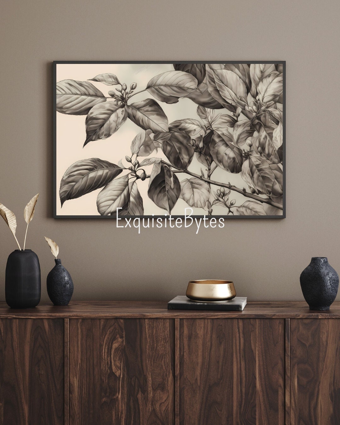 Antique Tree Branches Sketch, Vintage Botanical Illustration, Rustic ...