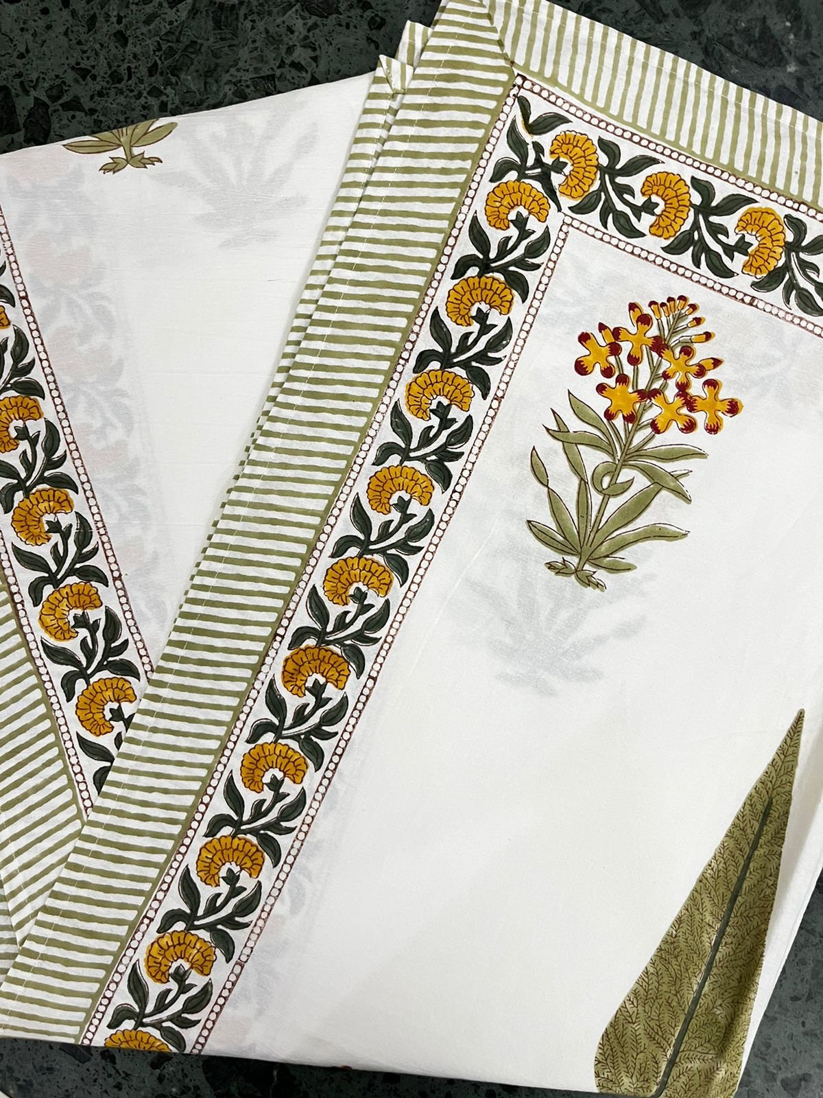 Indian Hand Block Print Cotton Dining Table Cloth - Block Print Table ...