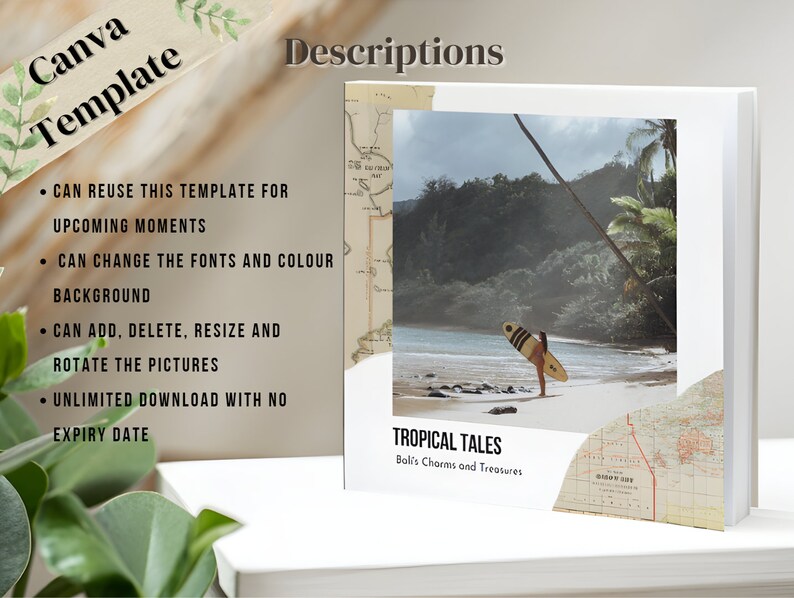 Travel Photo Album Template | Travel Photobook Template | Square Travel ...