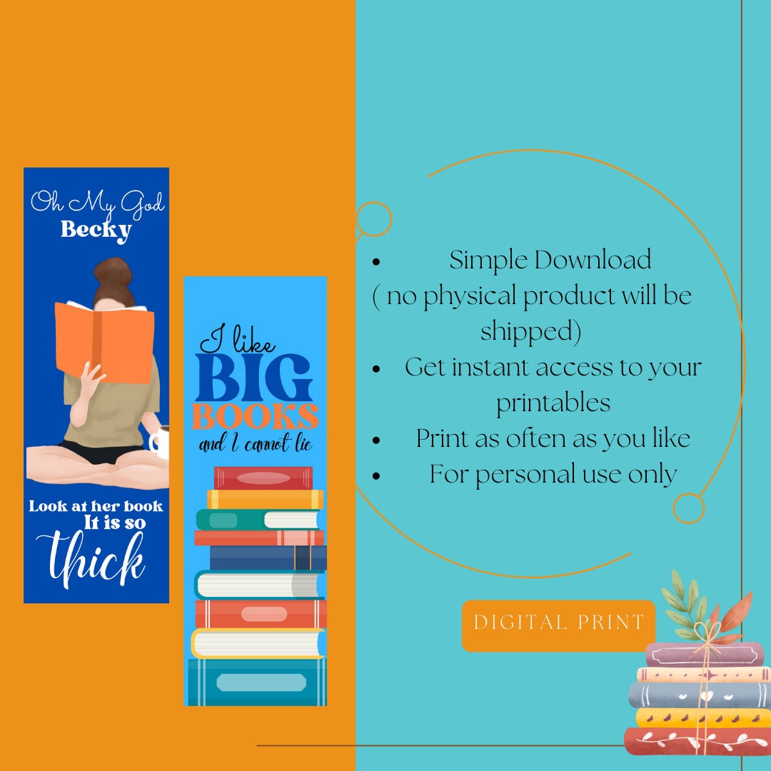 Printable Bookmarks, Funny Bookmarks, Punny Bookmarks, Book Lover Gift ...