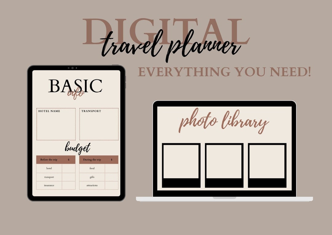 Digital Travel Planner Budget Planner Itinerary Planner Travel