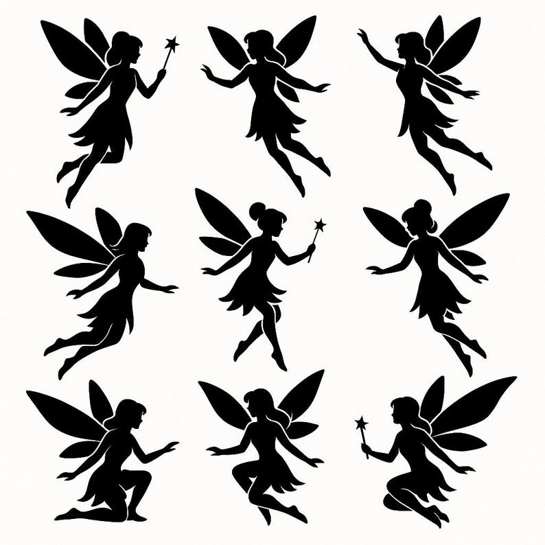 Fairy Collection (9 Fairies) SVG & PNG Files - Etsy