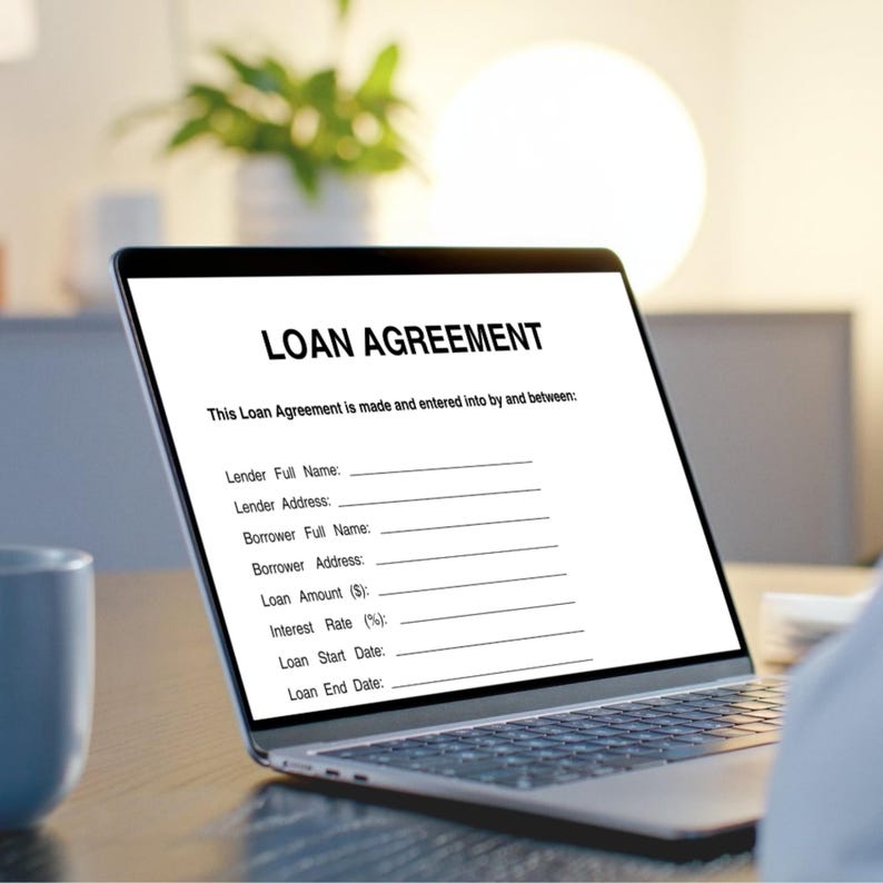 Loan Agreement, Loan Template, Fillable Loan Contract, Personal Loan ...