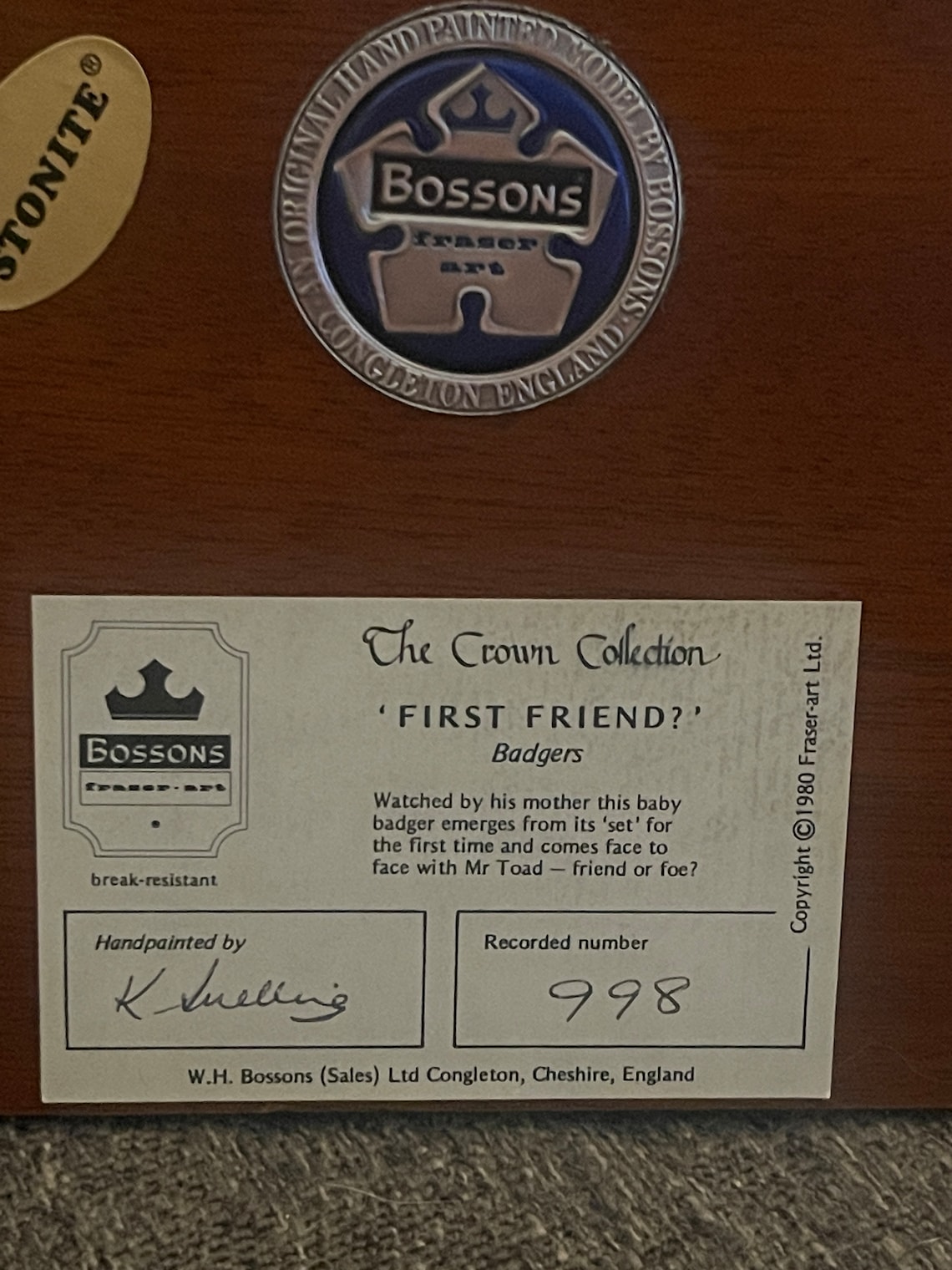 Bossons Fraser Crown Collection England first - Etsy