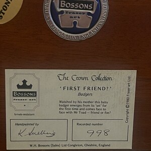 Bossons Fraser Crown Collection England "first Friends" Badger - Etsy