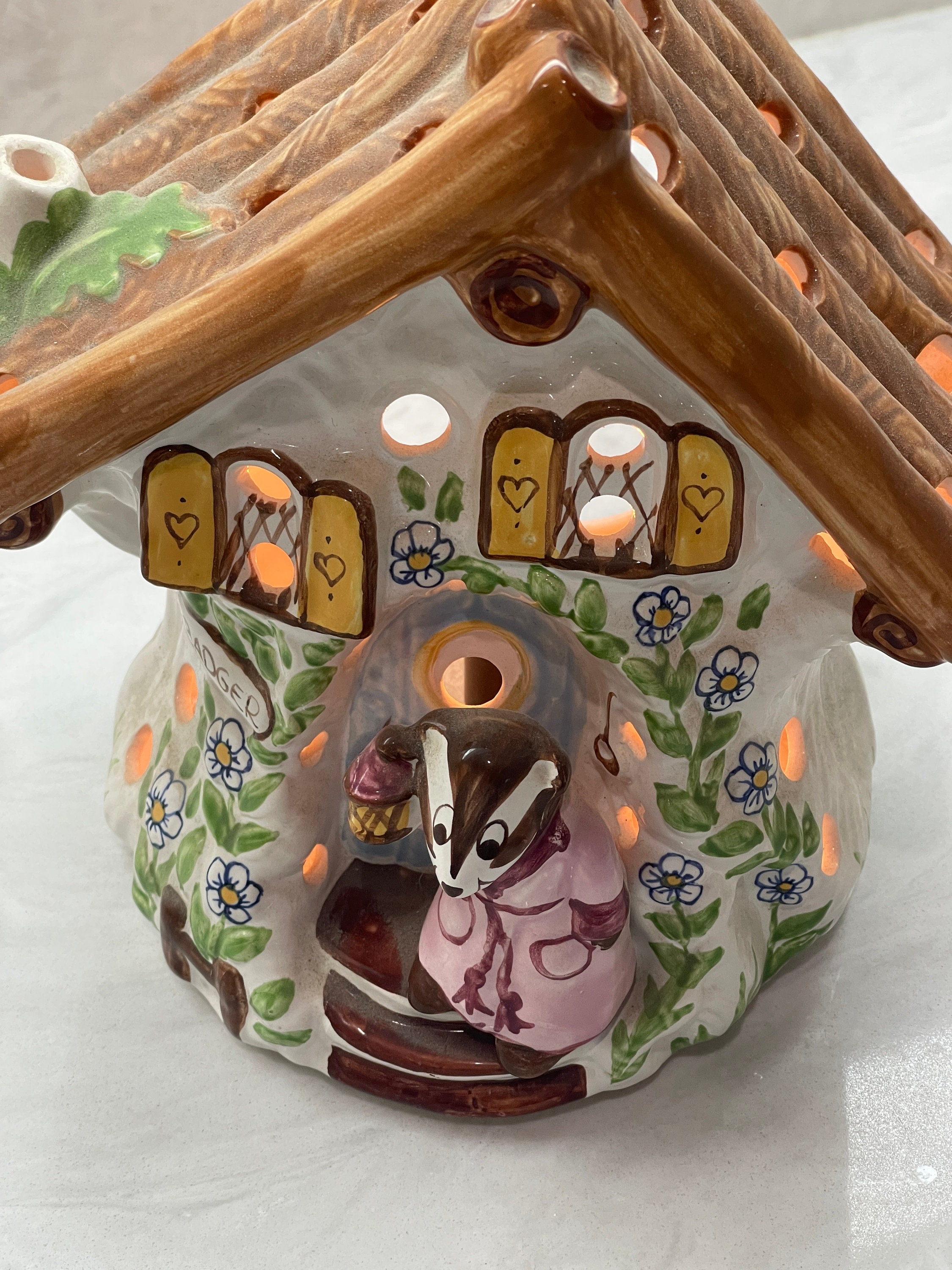 Piggery Pottery Hand Painted 'mr. Badger' Night Light - Etsy