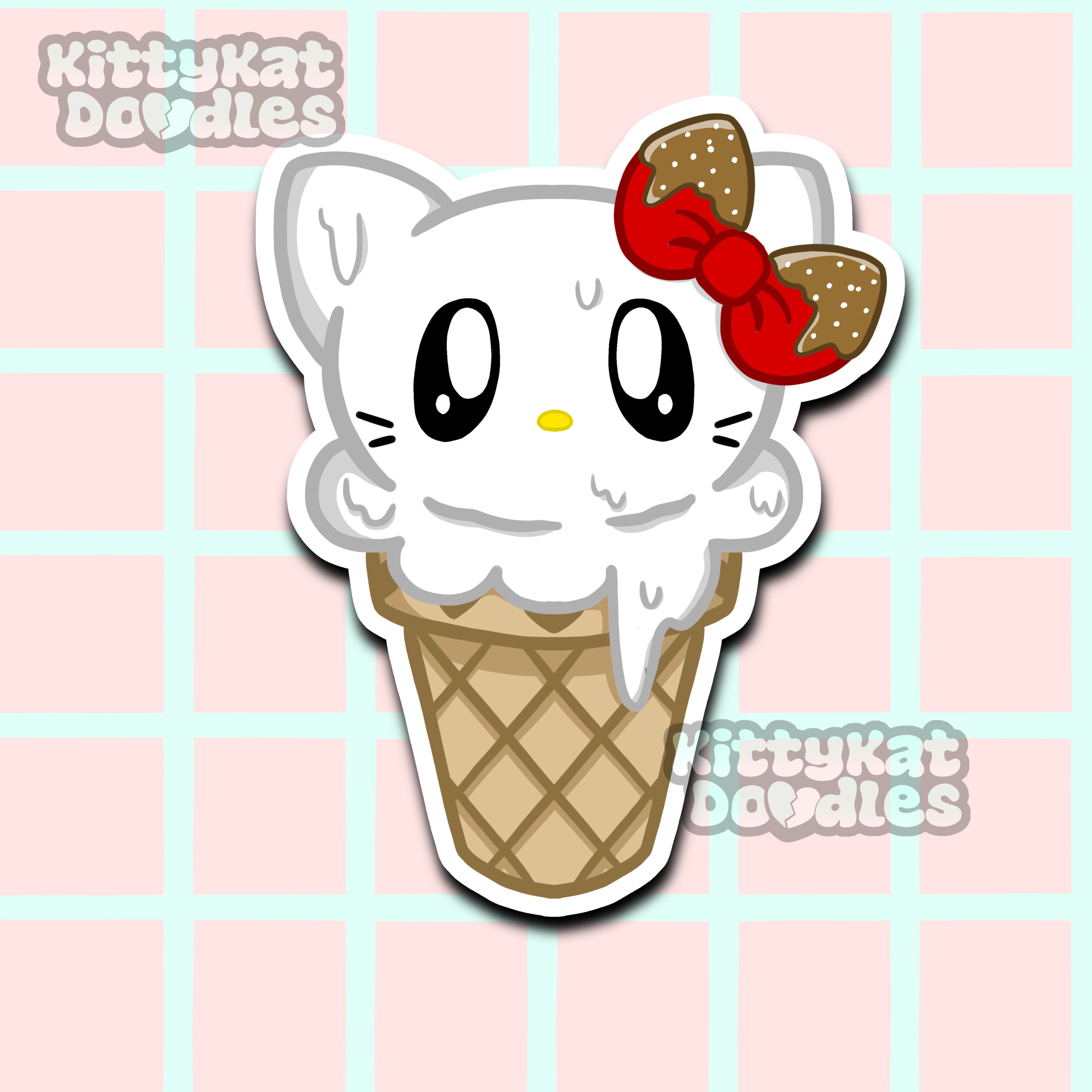 Kitty Cat Ice Cream Stickers - Etsy